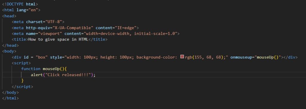 Onmouseup Event in Javascript | Gyanipandit Programming