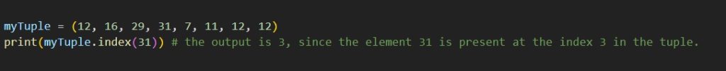 Python Tuple Index Method With Examples